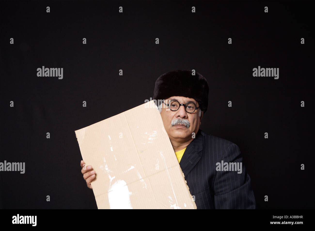 man and sign Stock Photo - Alamy