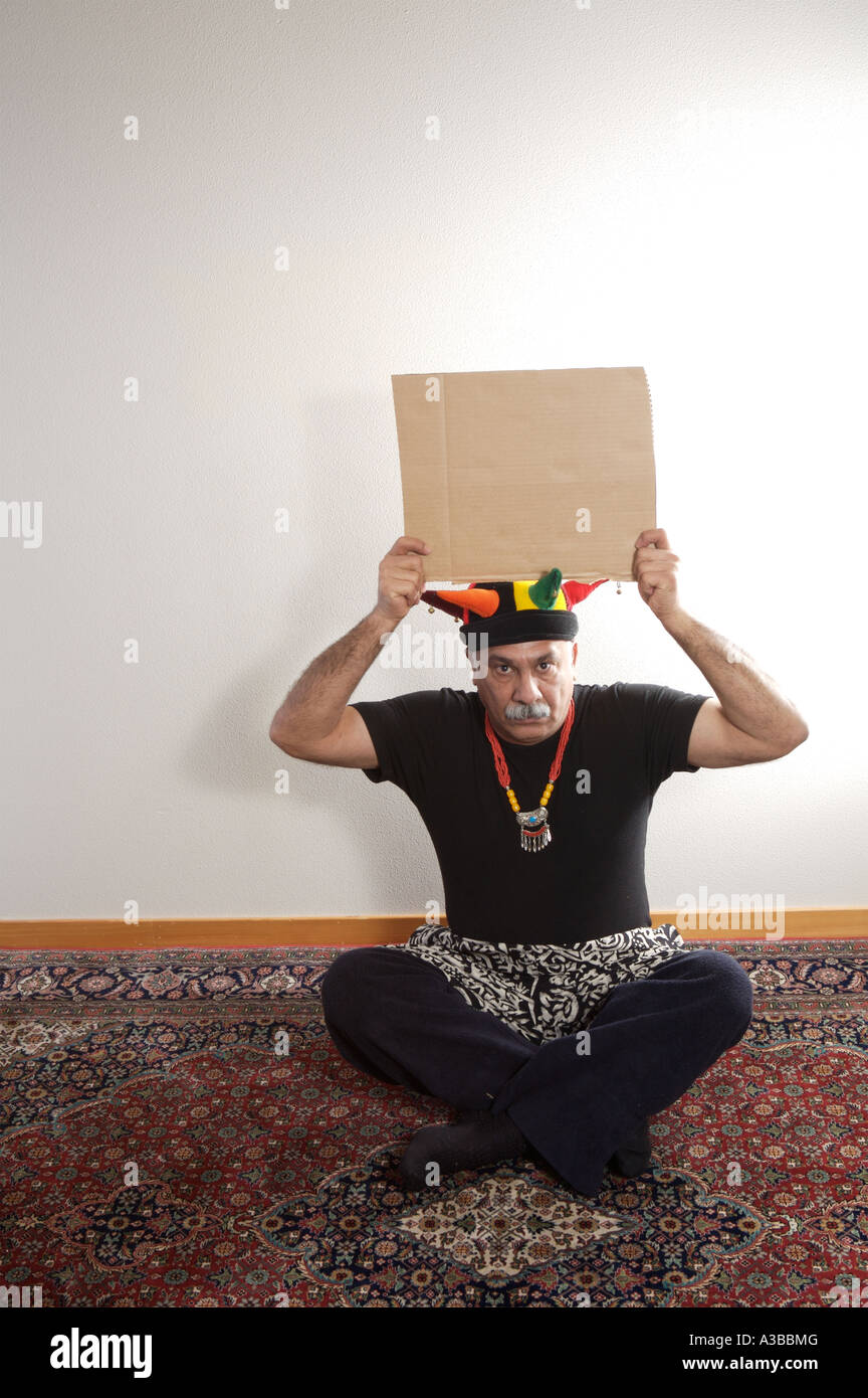 man and sign Stock Photo - Alamy