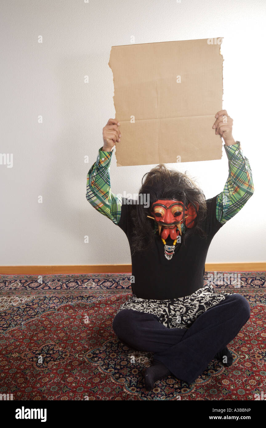 man and sign Stock Photo - Alamy