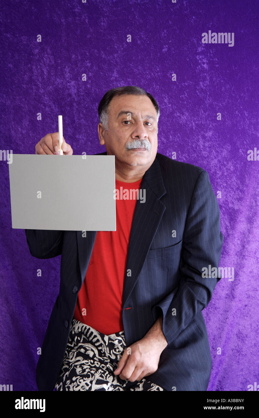 man and sign Stock Photo - Alamy