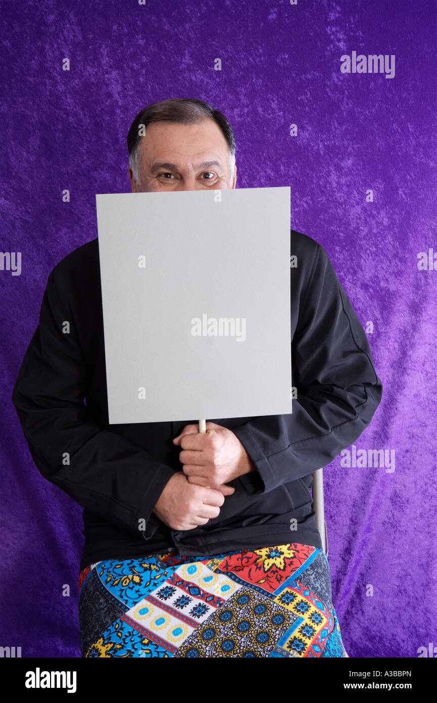 man and sign Stock Photo - Alamy