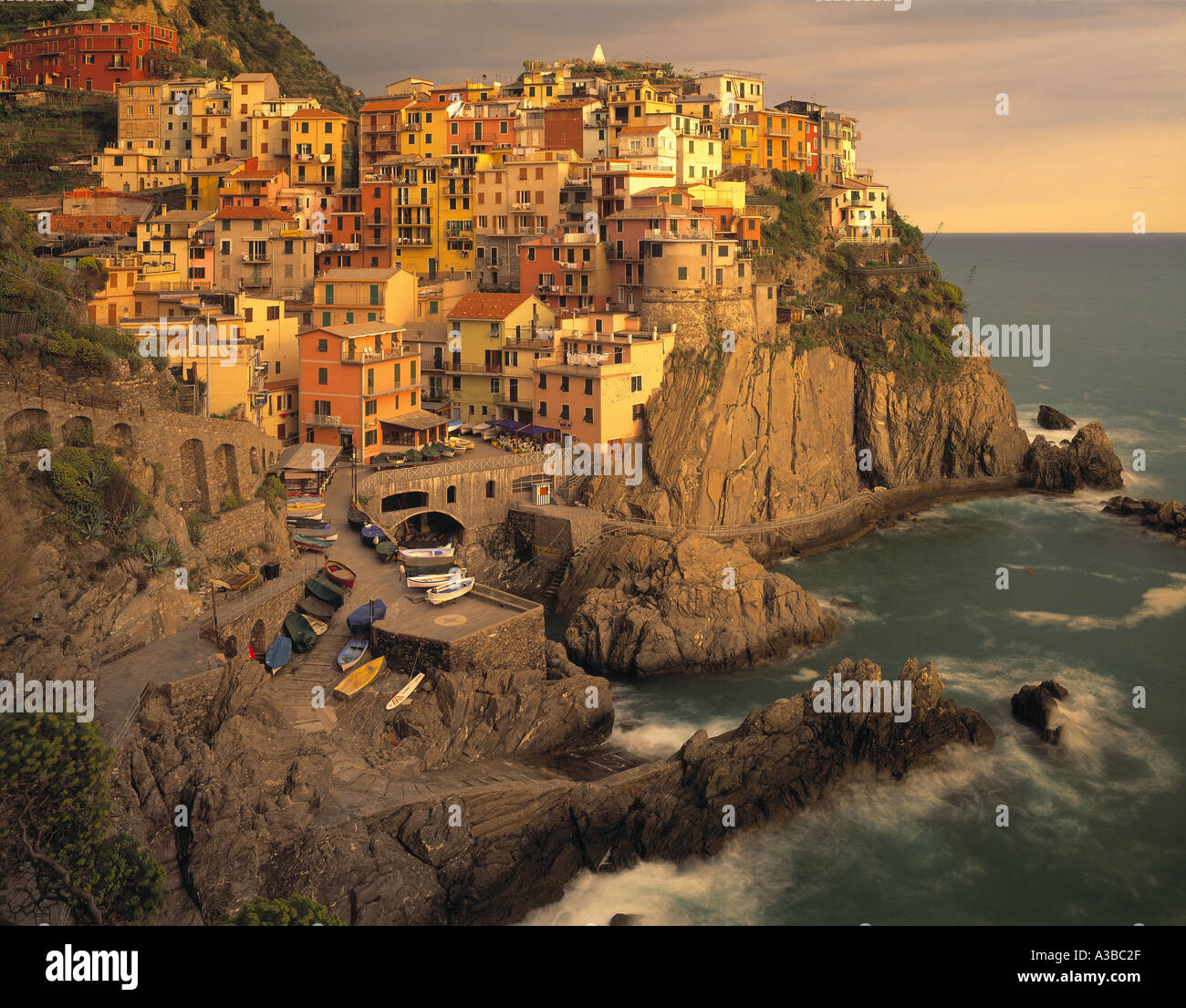 Cliffside Town of Manarola Cinque Terre National Park Italy Stock Photo ...