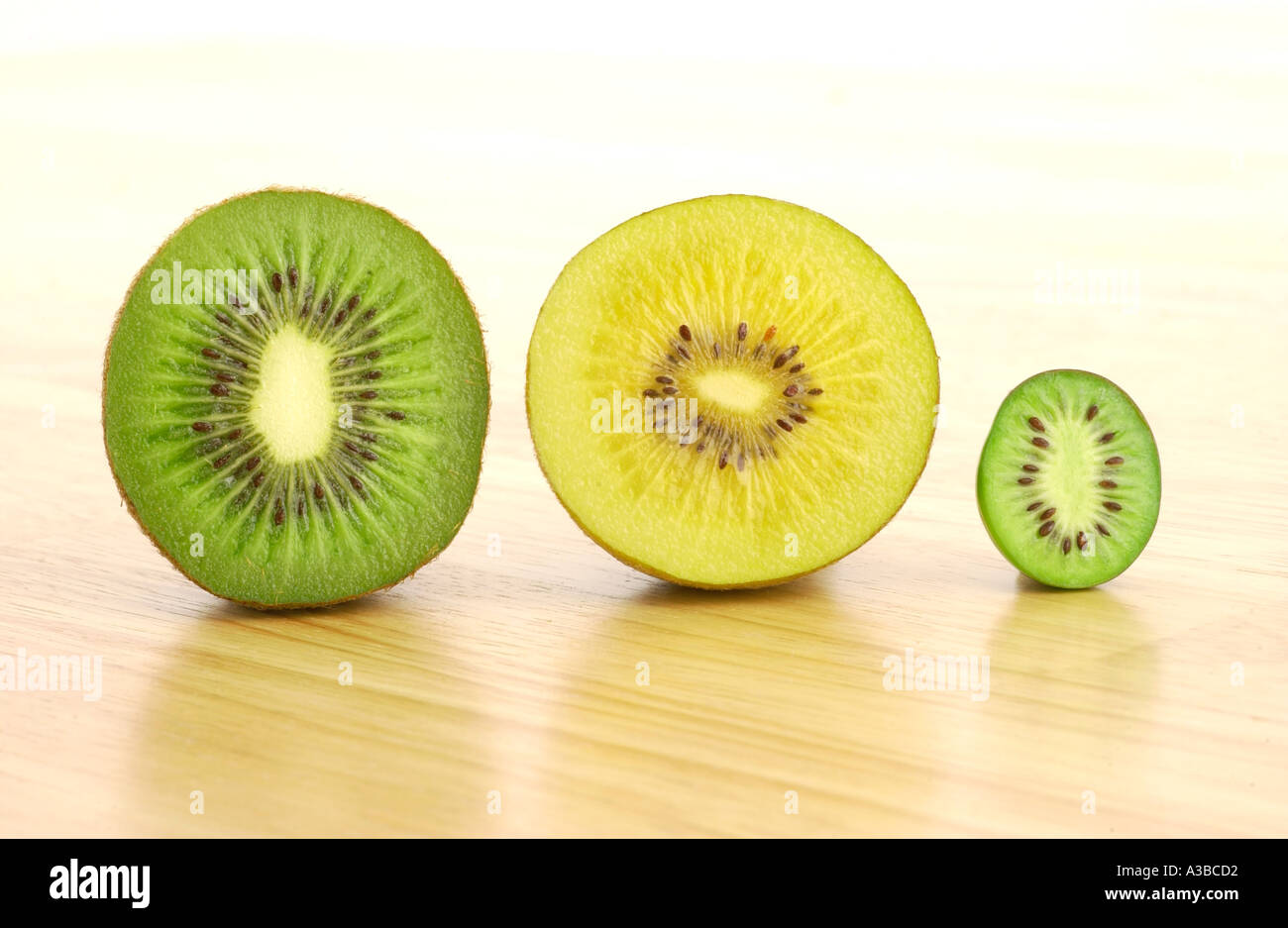 Three types of kiwi Stock Photo - Alamy