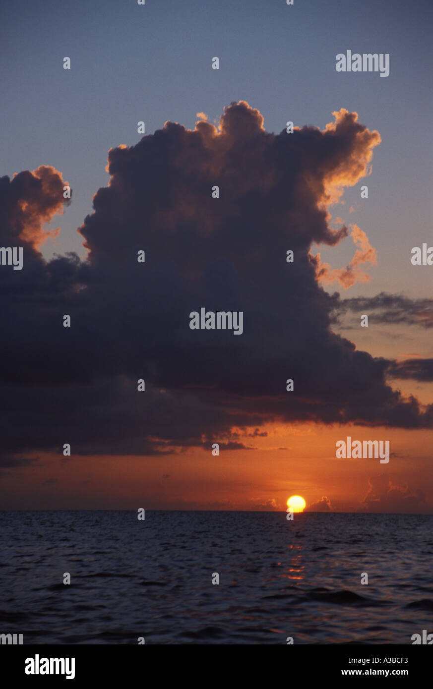 Sunset and cumulus clouds in the South Pacific Republic of Palau Stock ...