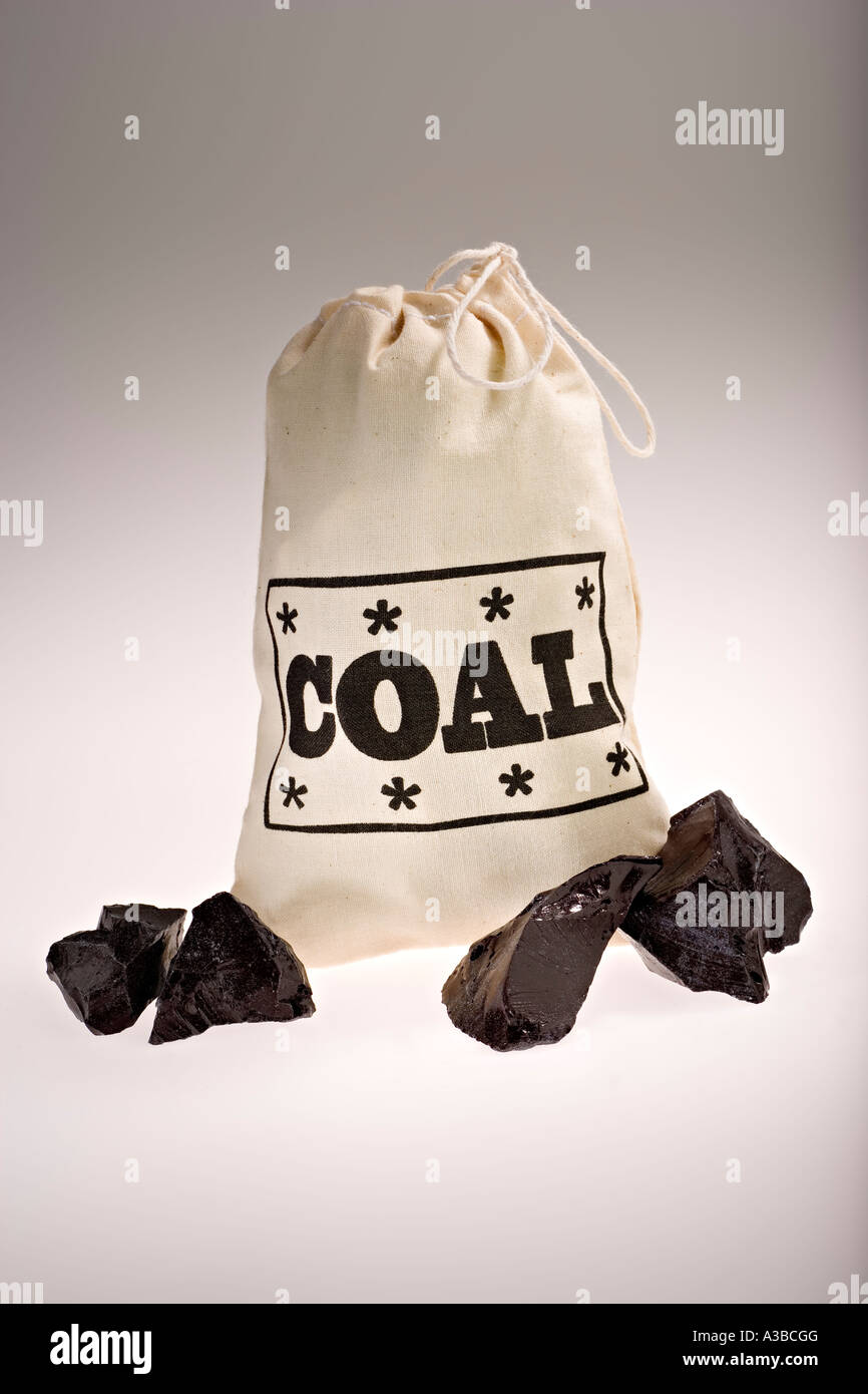 Bag of Candy Coal for Christmas Stock Photo - Alamy
