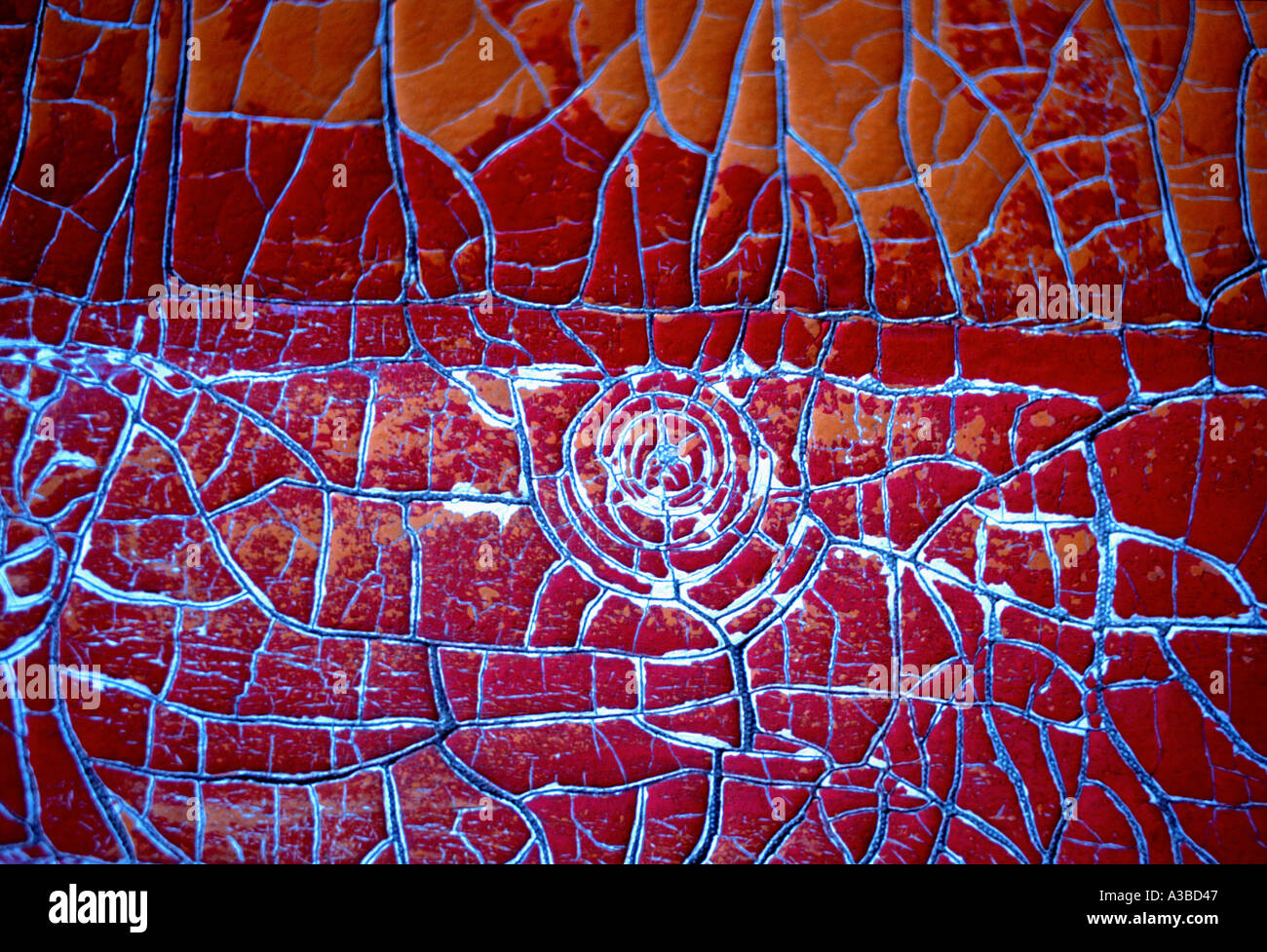 Circles of colourful old cracked peeling paint Stock Photo - Alamy