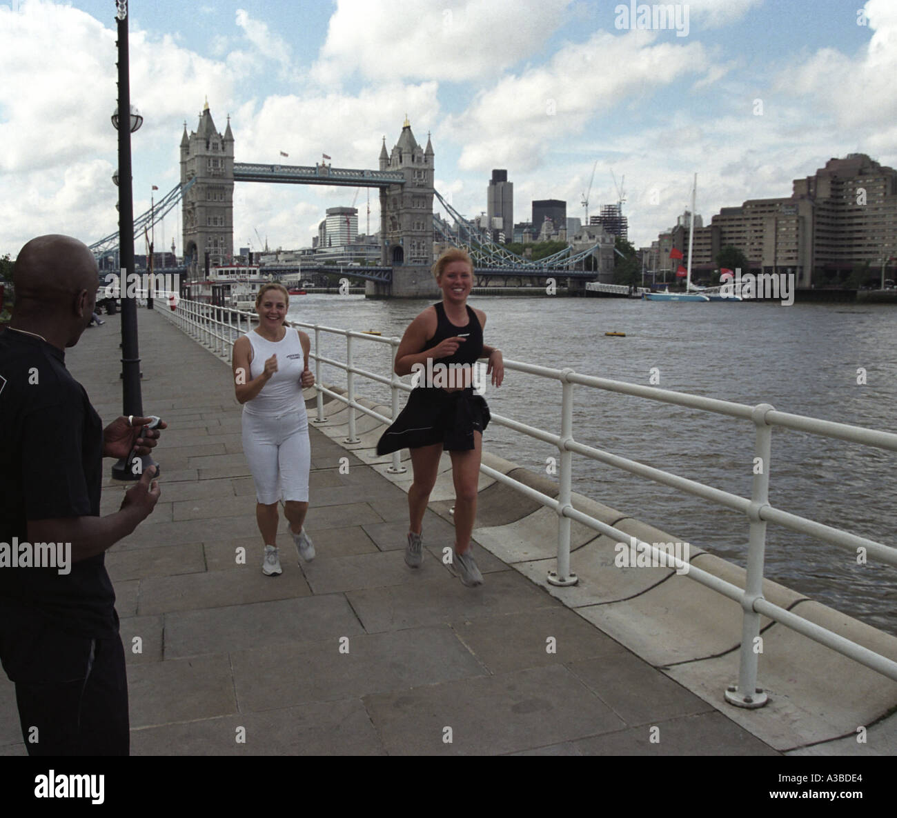 Training session in front of Tower Bridge London Stock Photo - Alamy
