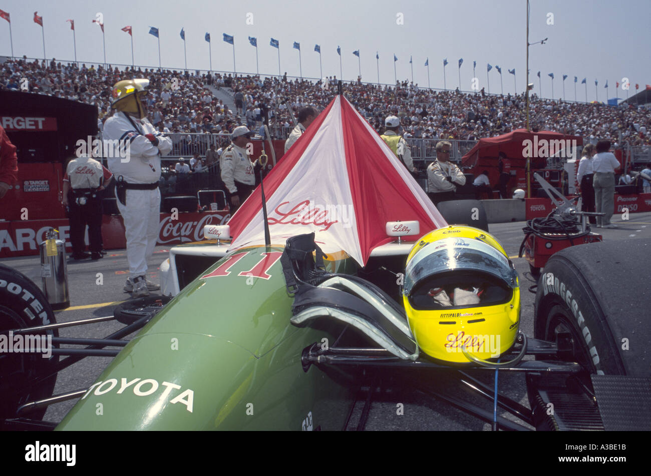 Christian Fittipaldi s Lola Toyota parked on the grid prior to the ...