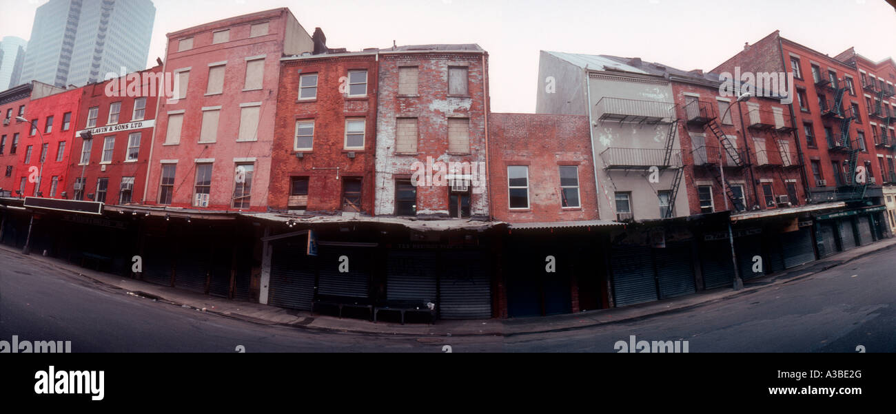 Panoramic of the Fulton Fish Market in Lower Manhattan in March 1989 ...