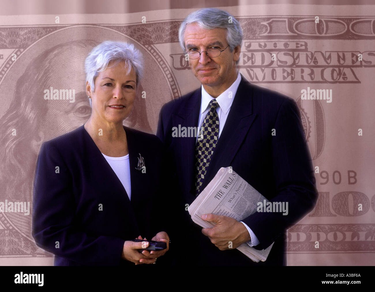 Senior businessman money wall hi-res stock photography and images - Alamy