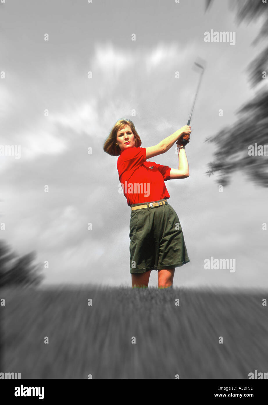 Woman golf action hi-res stock photography and images - Alamy