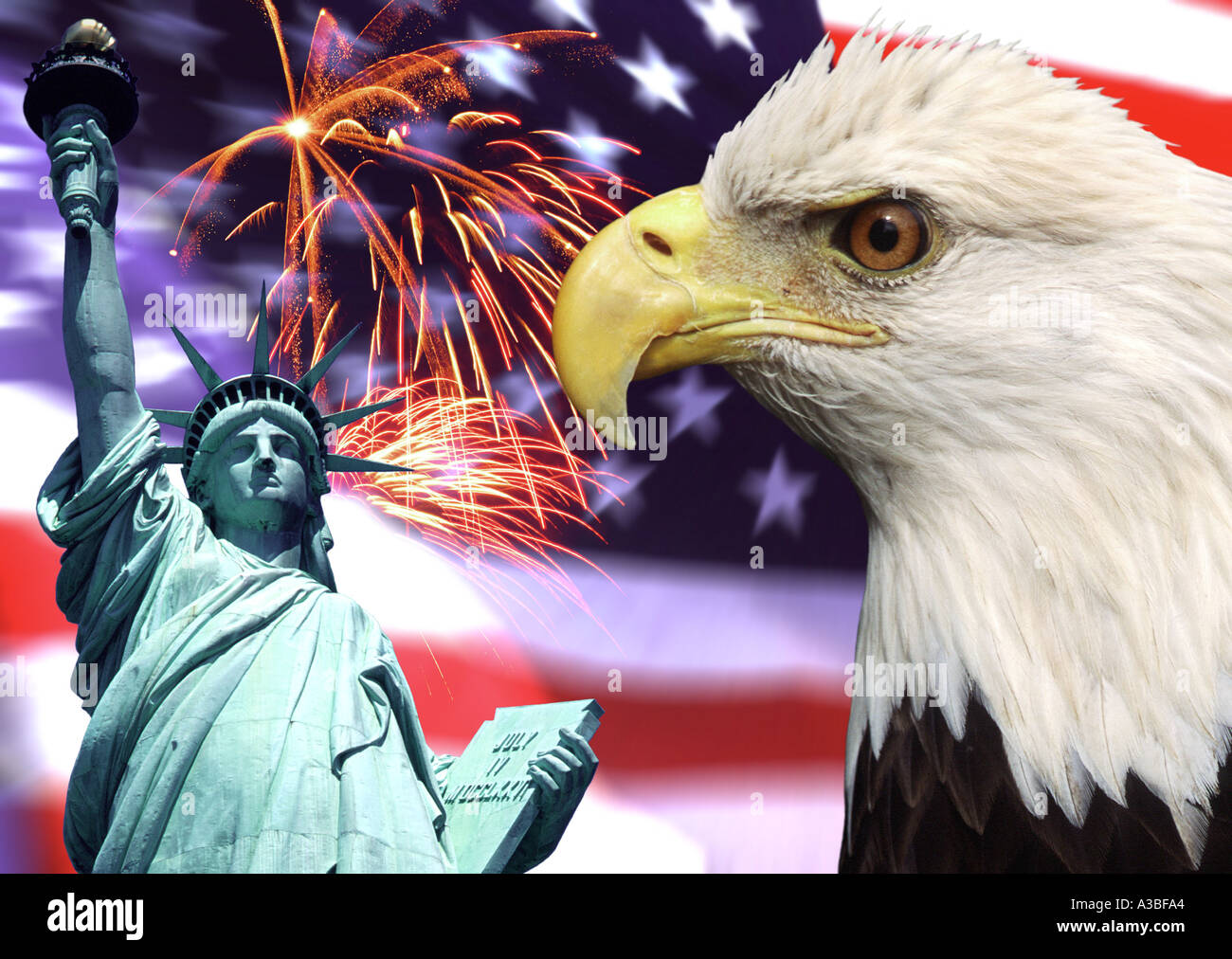 American Eagle Flag Fireworks