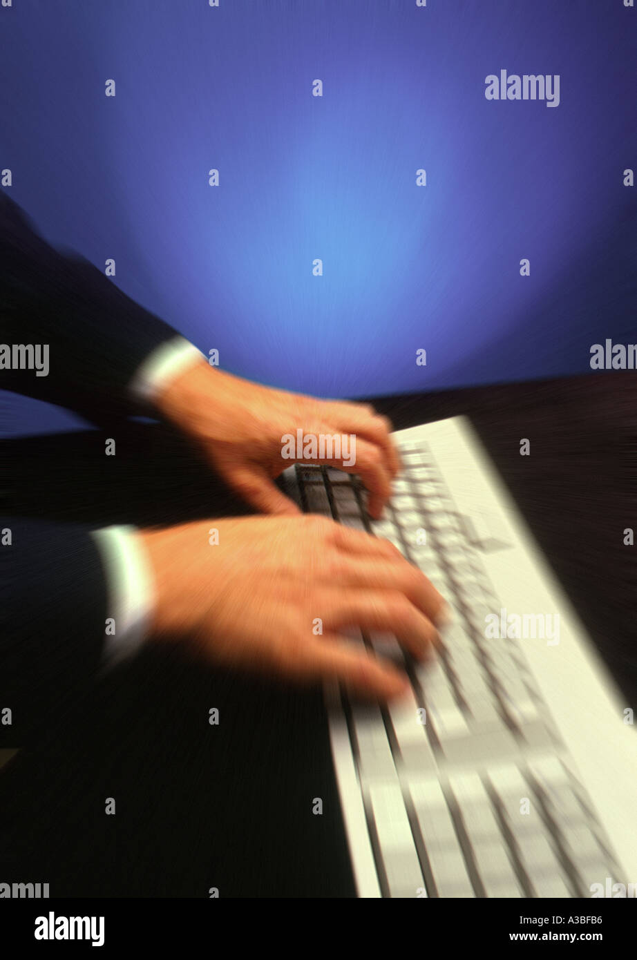 Abstract Hands on keyboard Stock Photo - Alamy