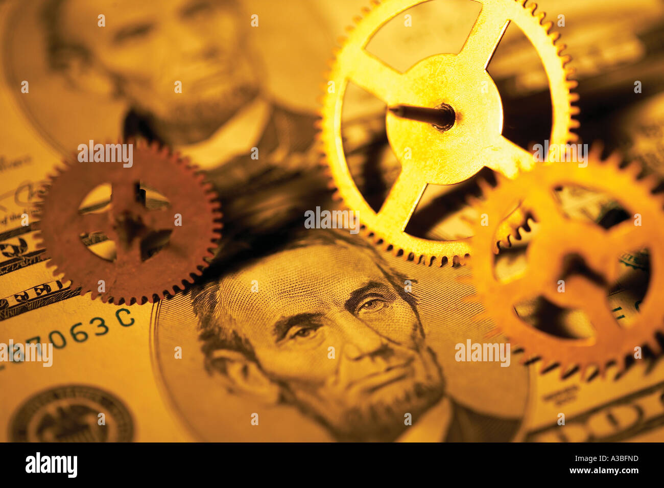 object,still life,paper money,parts,toothed wheel Stock Photo - Alamy