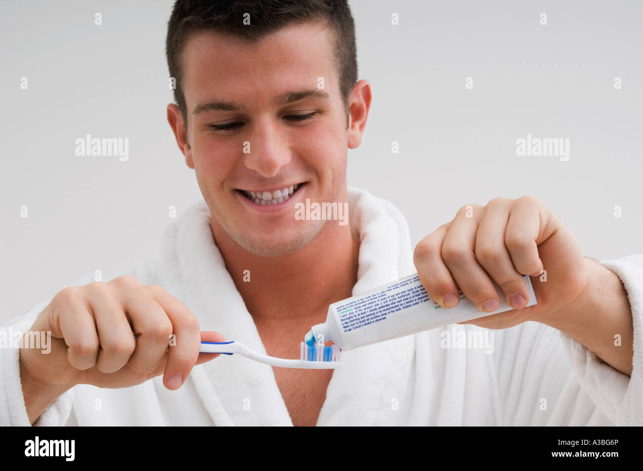 Man brushing teeth Stock Photo - Alamy