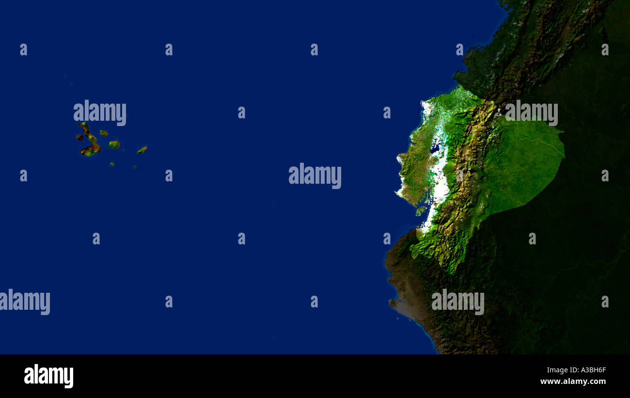 Satellite Image Of Ecuador Highlighted Stock Photo - Alamy