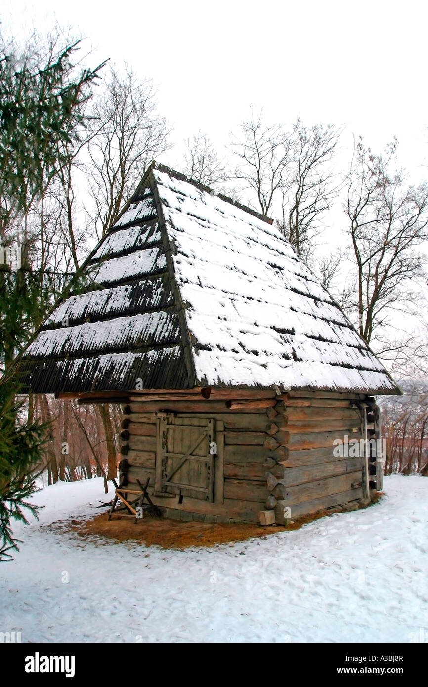 wooden shed covered by snow Stock Photo - Alamy