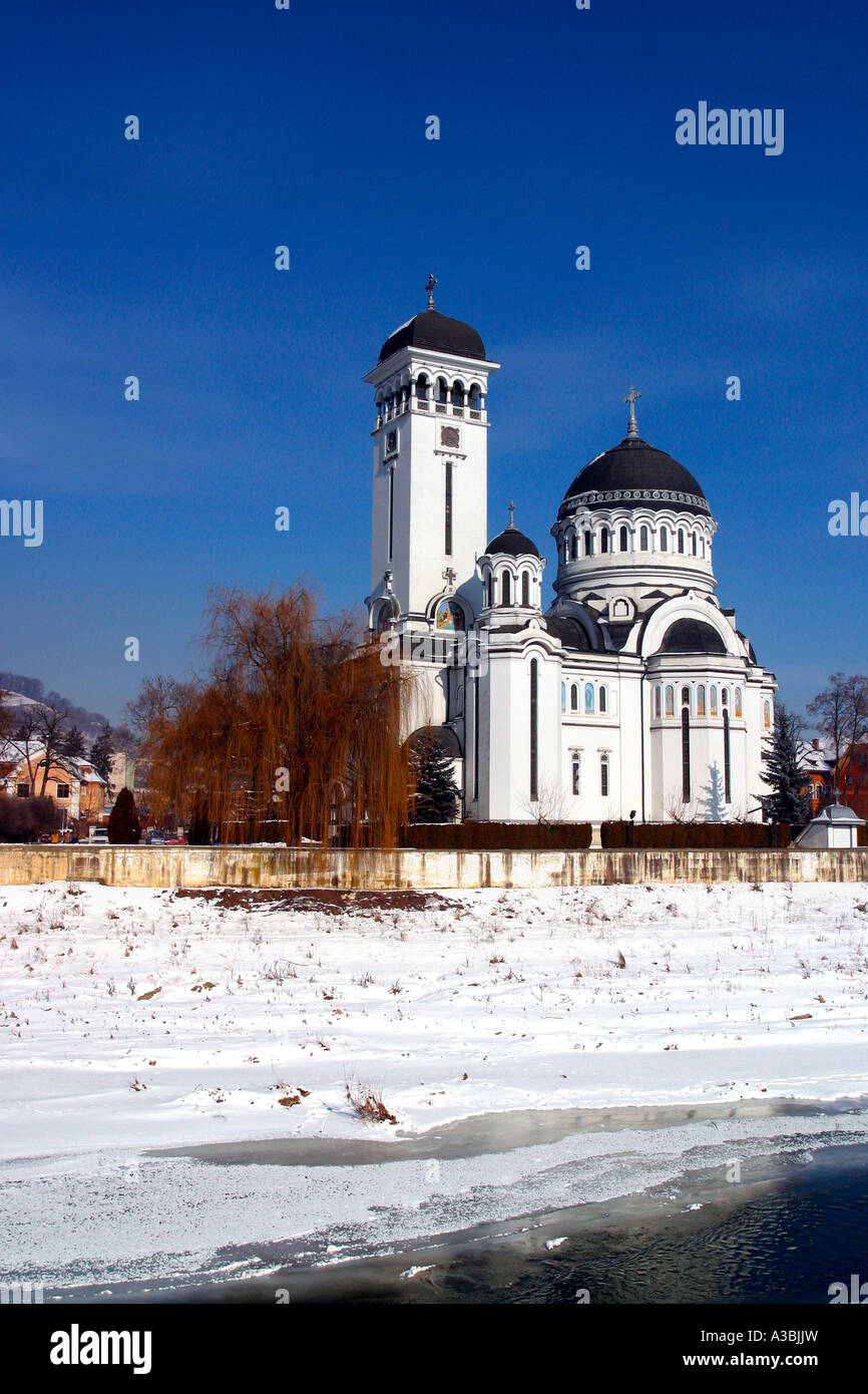 Tarnava Mare River Orthodox Church Singisoara Romania Stock Photo - Alamy
