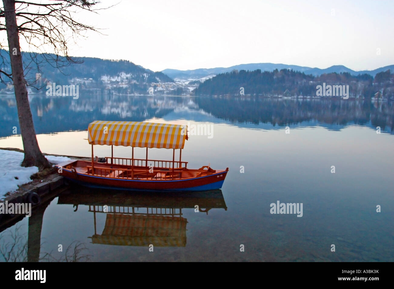 Slovenia Lake Bled and boat Stock Photo - Alamy