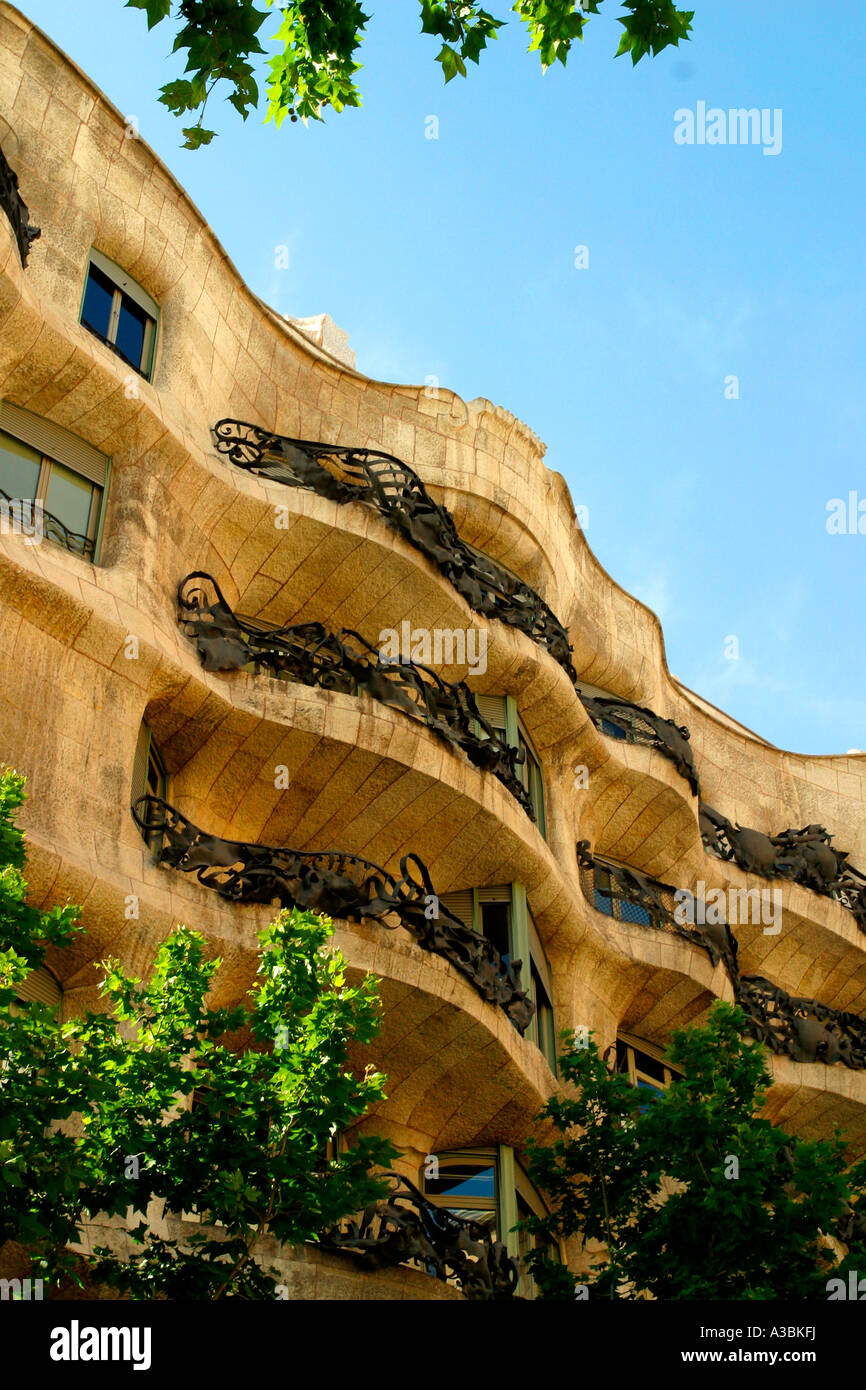 La Pedrera Antoni Gaudi Barcelona Spain Stock Photo - Alamy