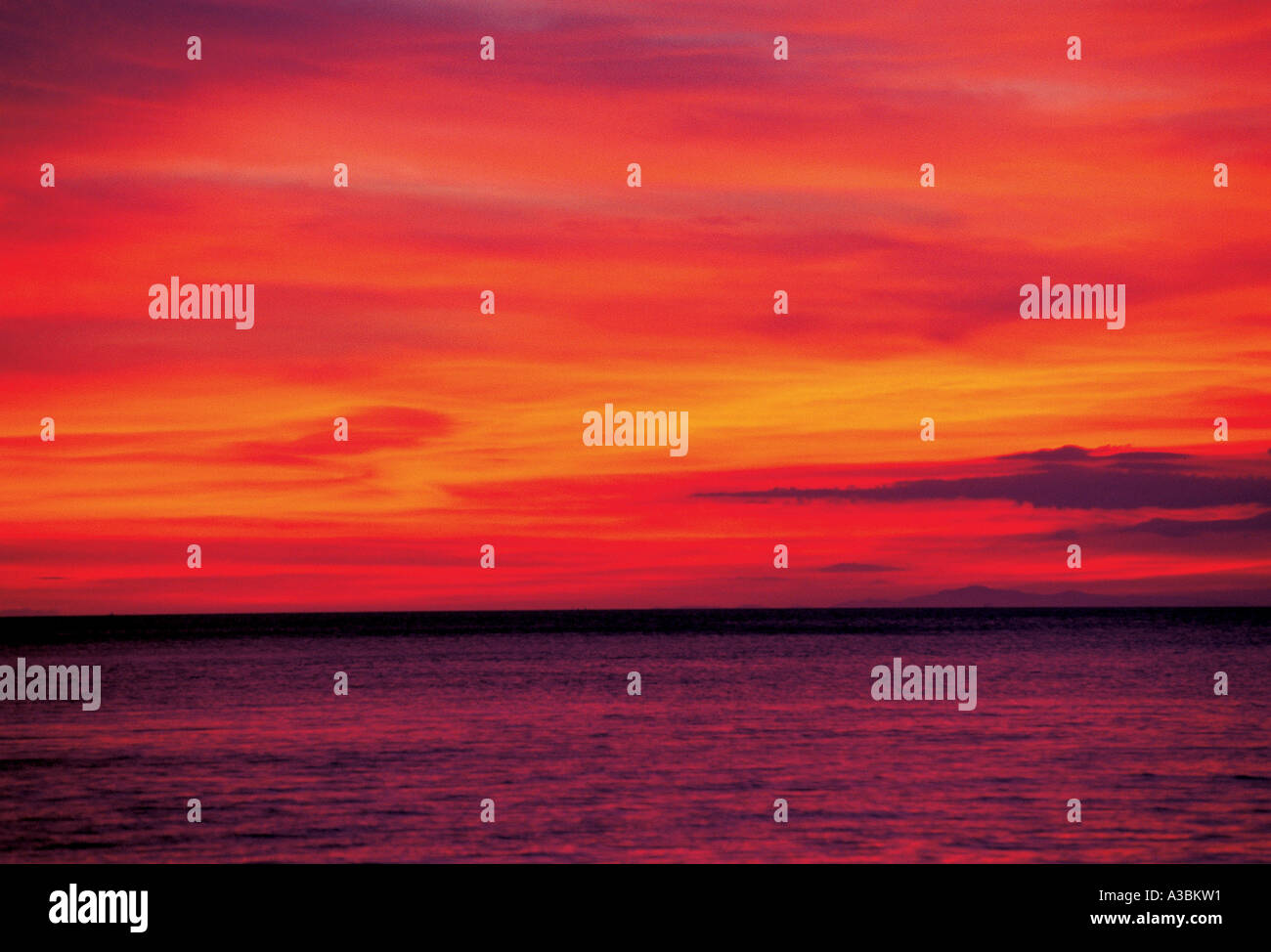 Sunset over the sea in Bohol Island, Philippine Stock Photo - Alamy