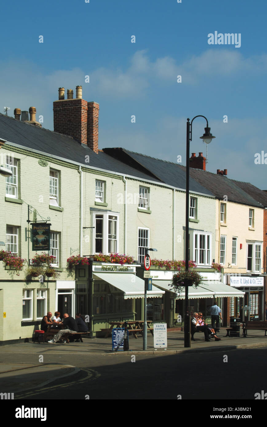 Welshpool part of the town centre shopping area Stock Photo - Alamy