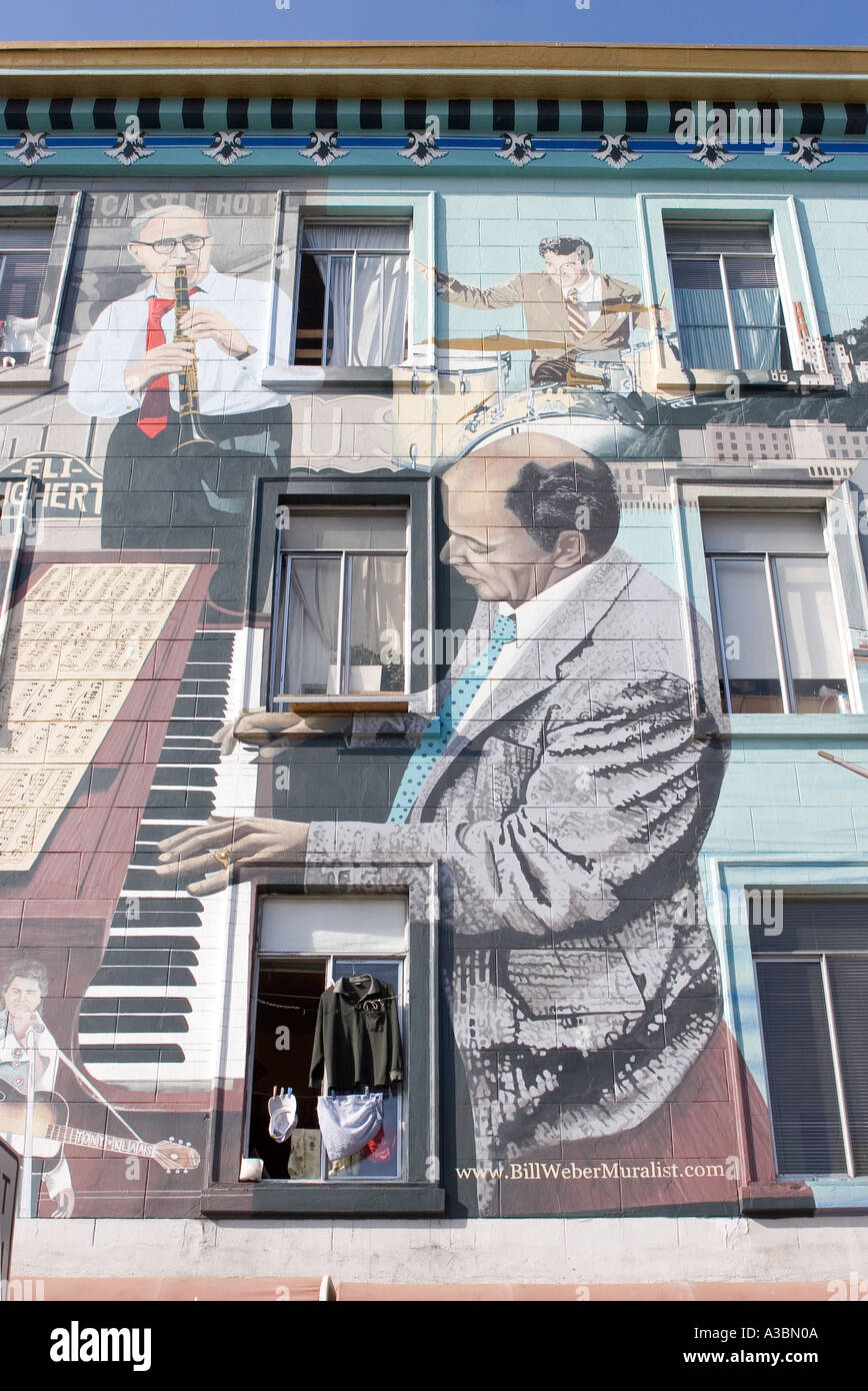 Jazz Mural North Beach San Francisco California USA Stock Photo - Alamy