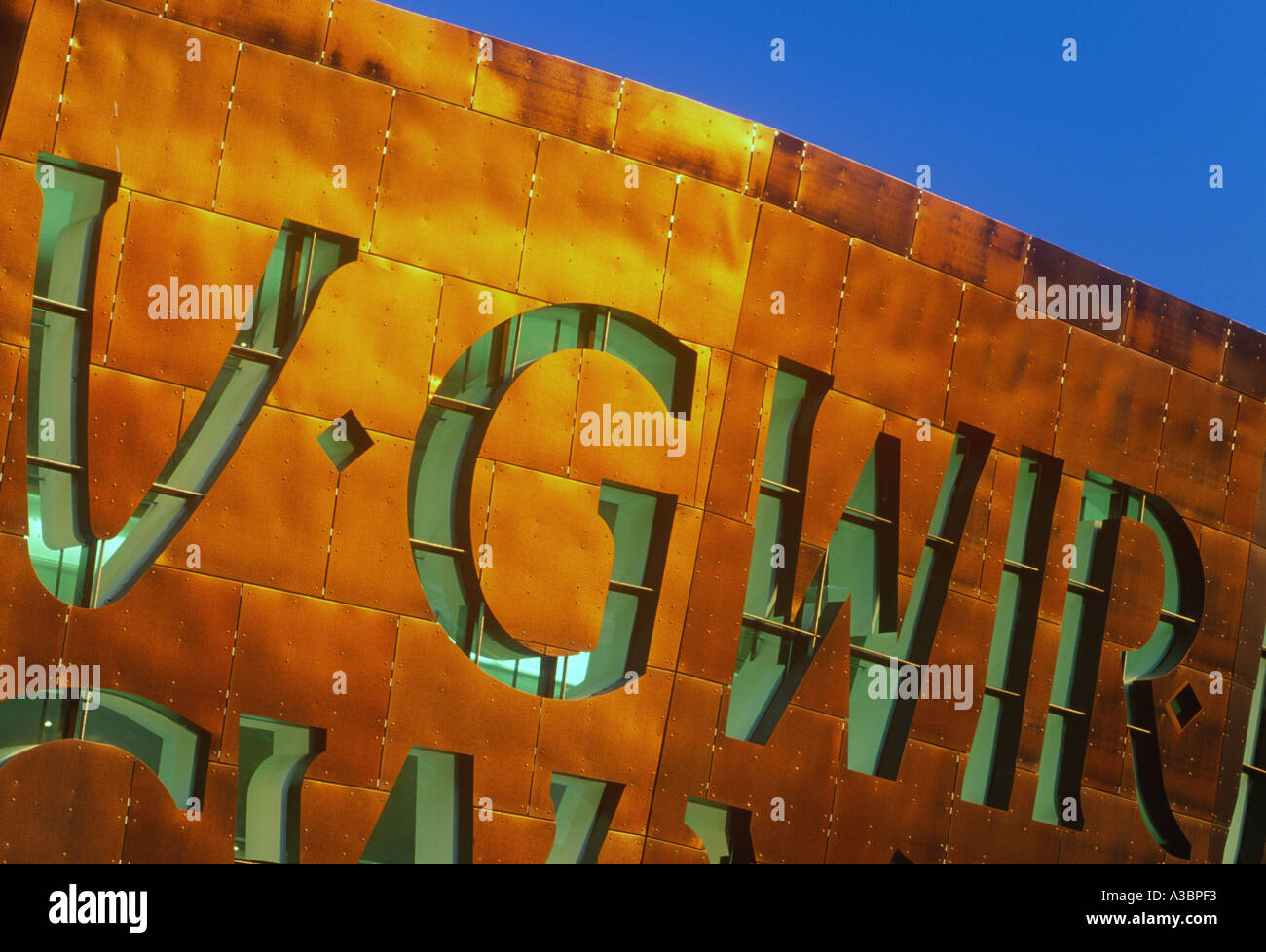 Lettering Wales Millennium Centre Cardiff Bay South Wales Stock Photo ...