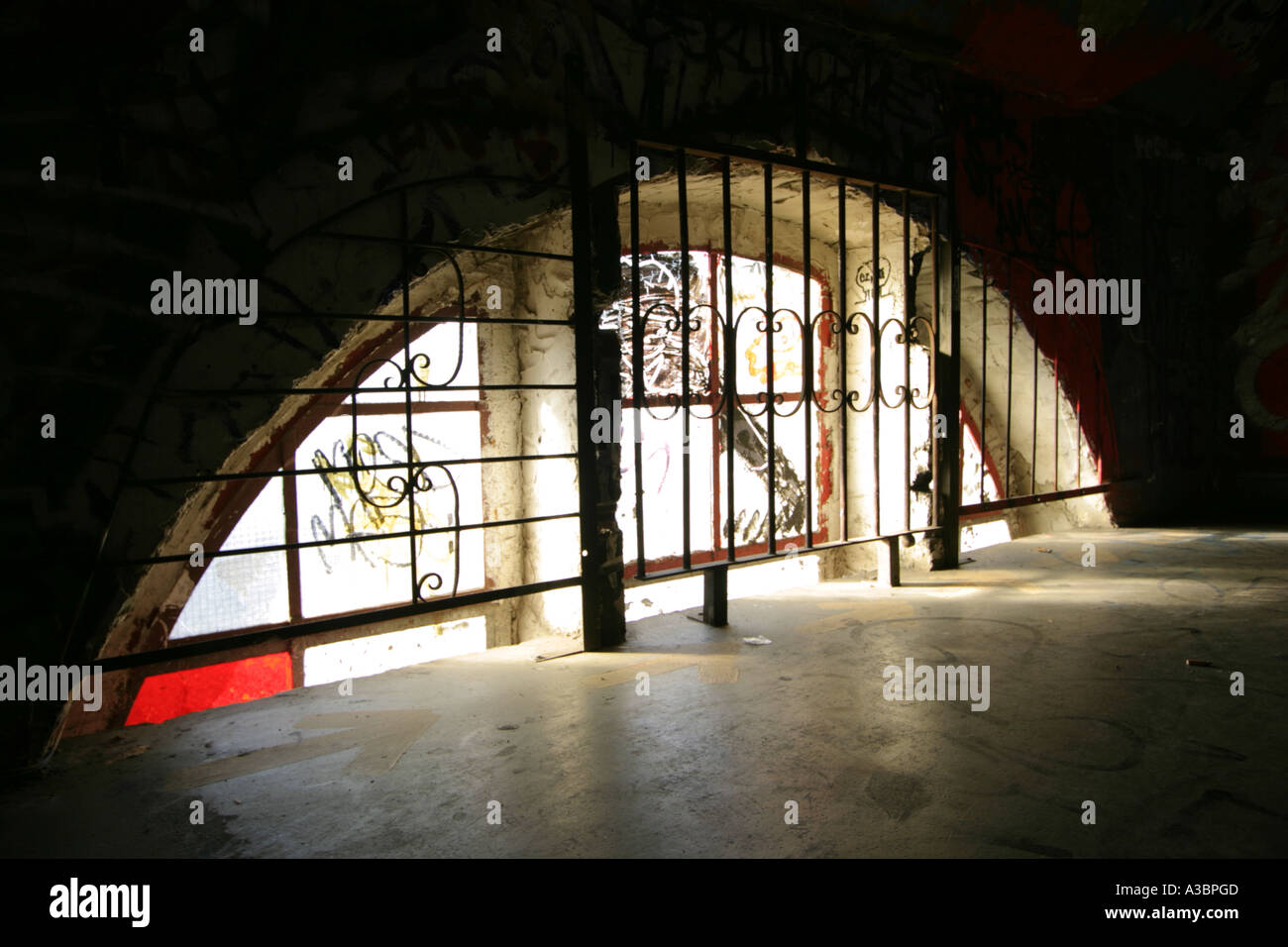 A semi arched window inside the Tacheles, the community center in ...
