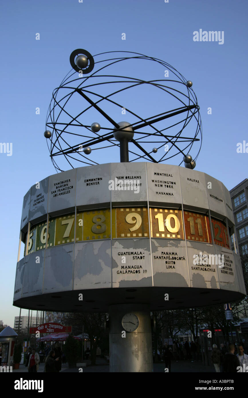 World Time Clock in Alexanderplatz, Berlin Stock Photo - Alamy