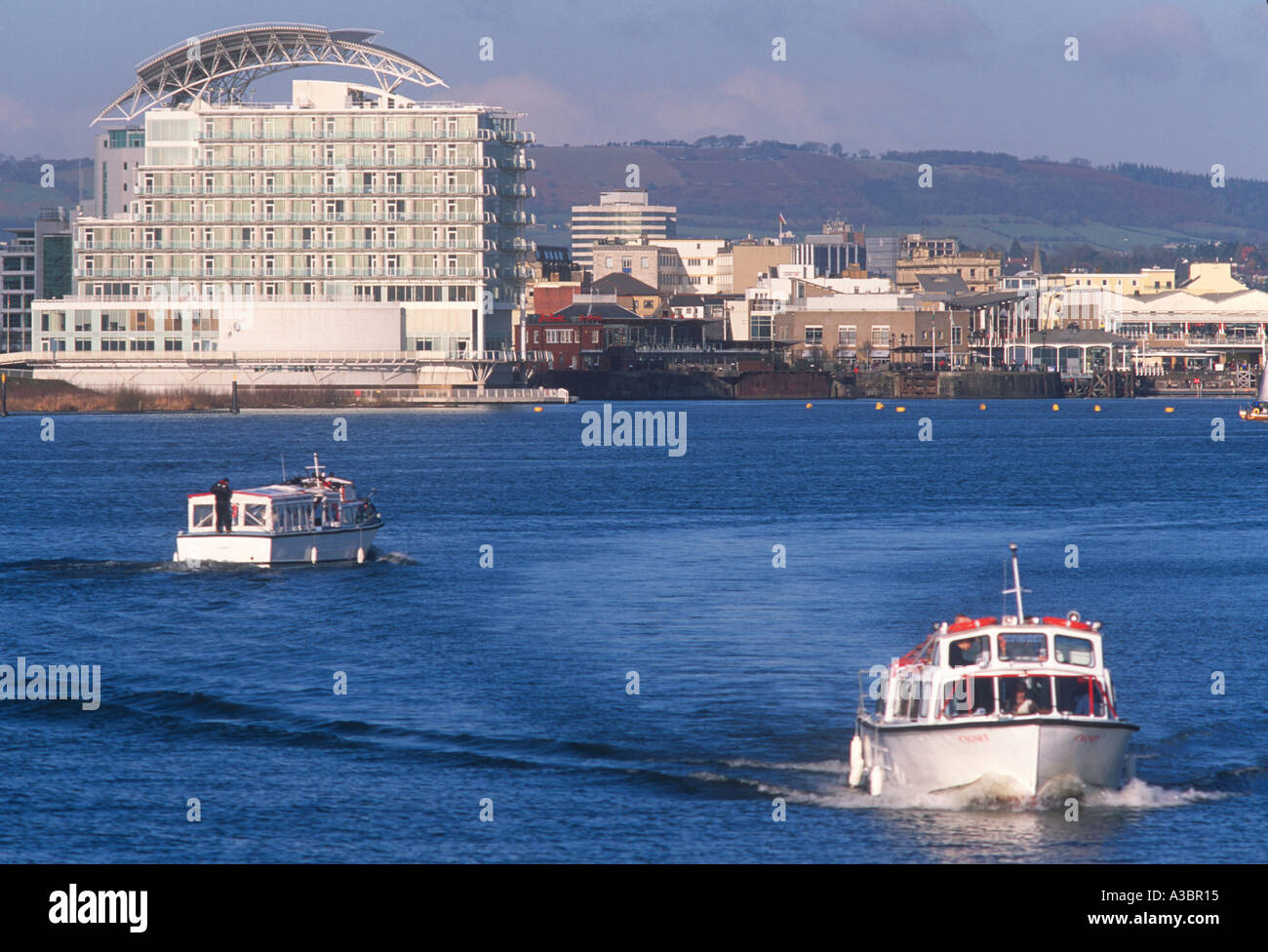 St David s Hotel River Taxi Boats Cardiff Bay South Wales Stock Photo ...