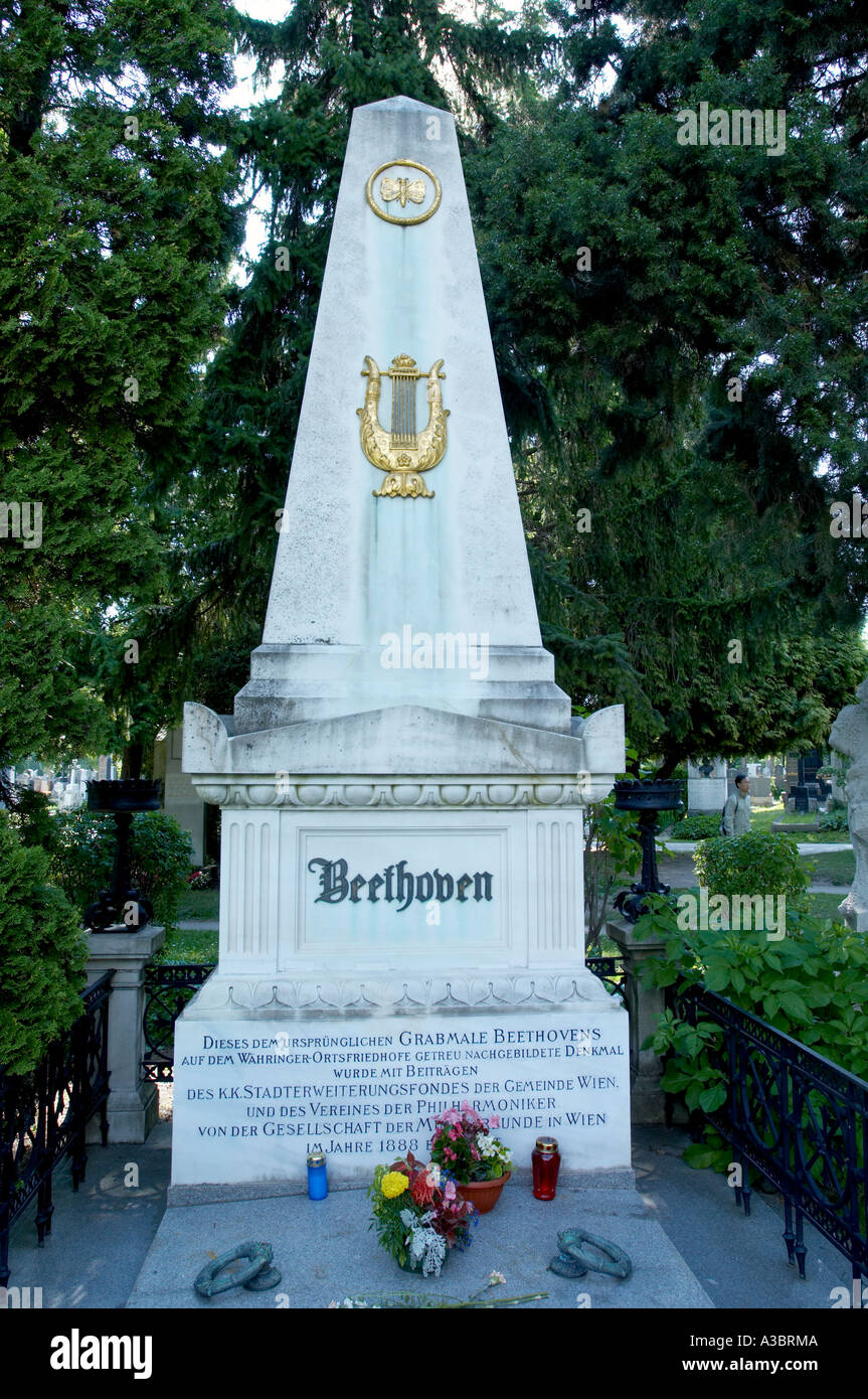 the tombstone of Ludwig van Beethoven in Austria Stock Photo - Alamy