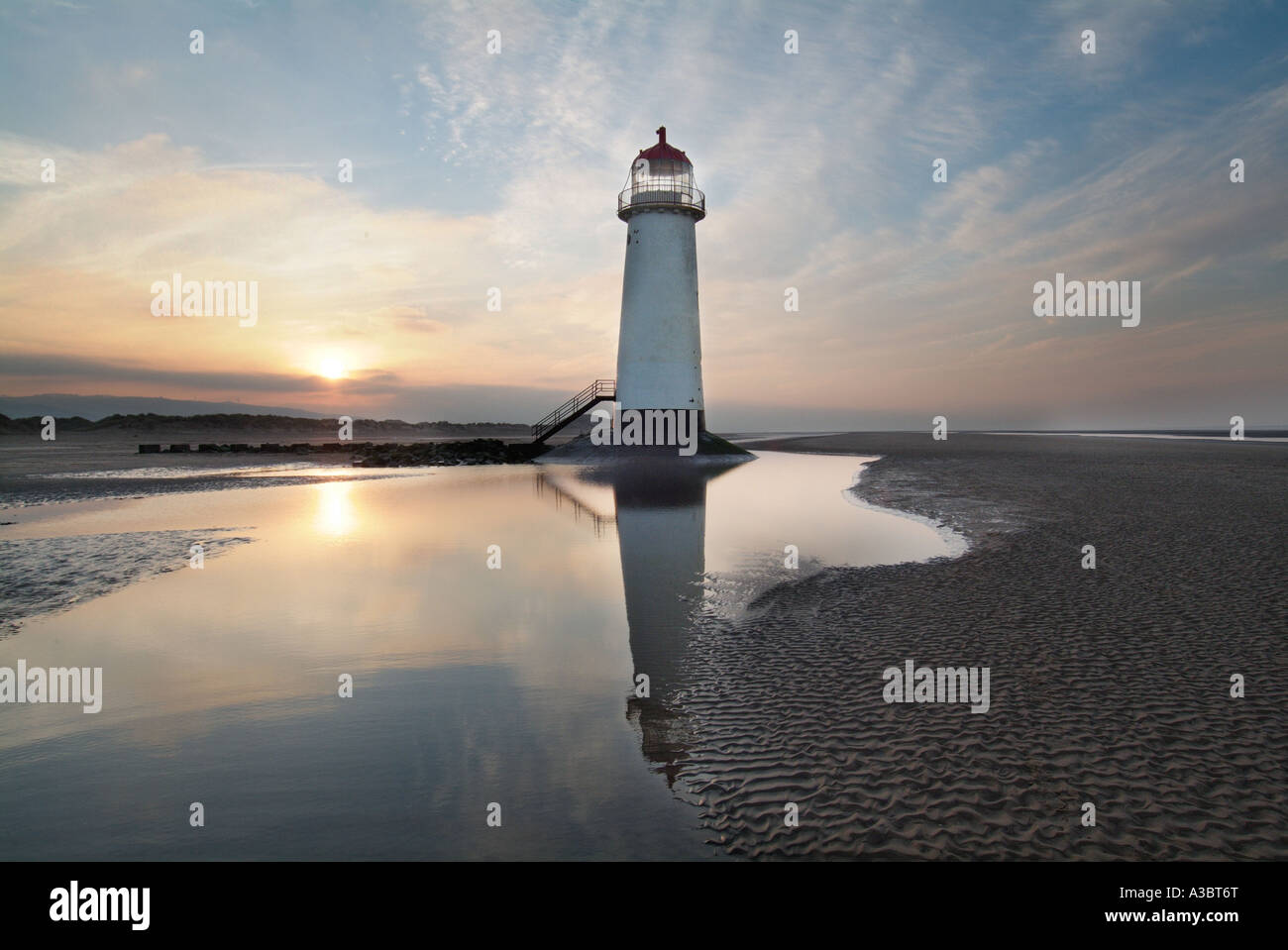 Talacre point of ayr Mostyn bank beacon channel lighthouse River Dee ...