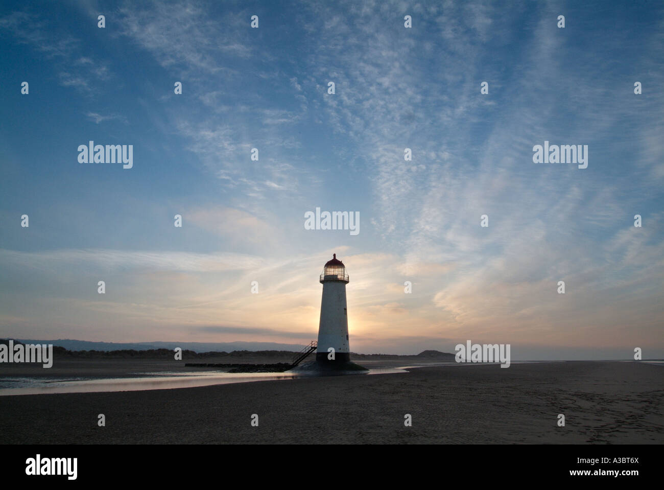 Talacre point of ayr Mostyn bank beacon channel lighthouse River Dee ...