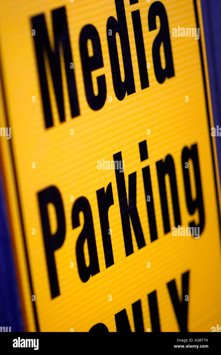 Media Parking Only sign Stock Photo - Alamy