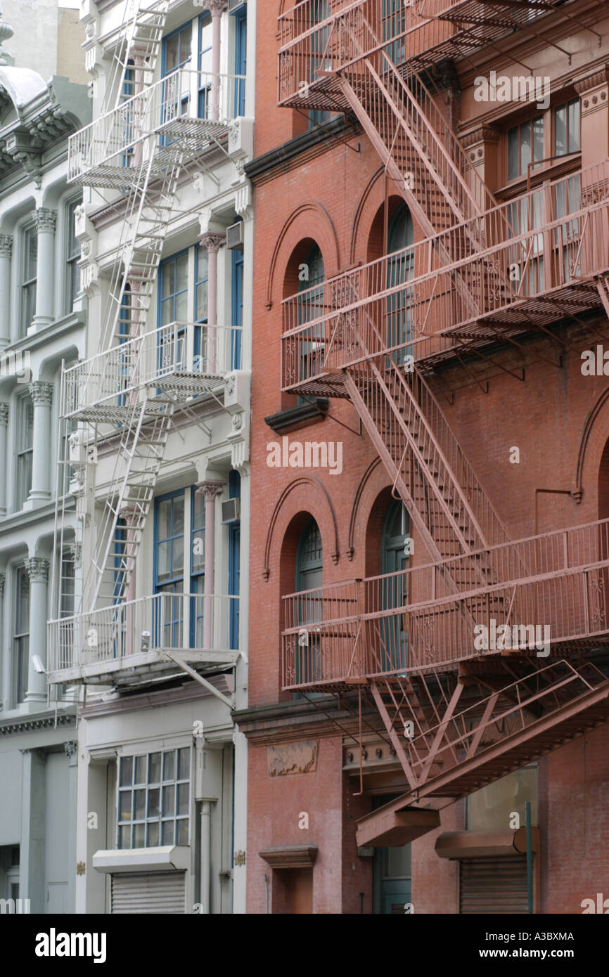 Typical american fire escapes, New York City Stock Photo - Alamy