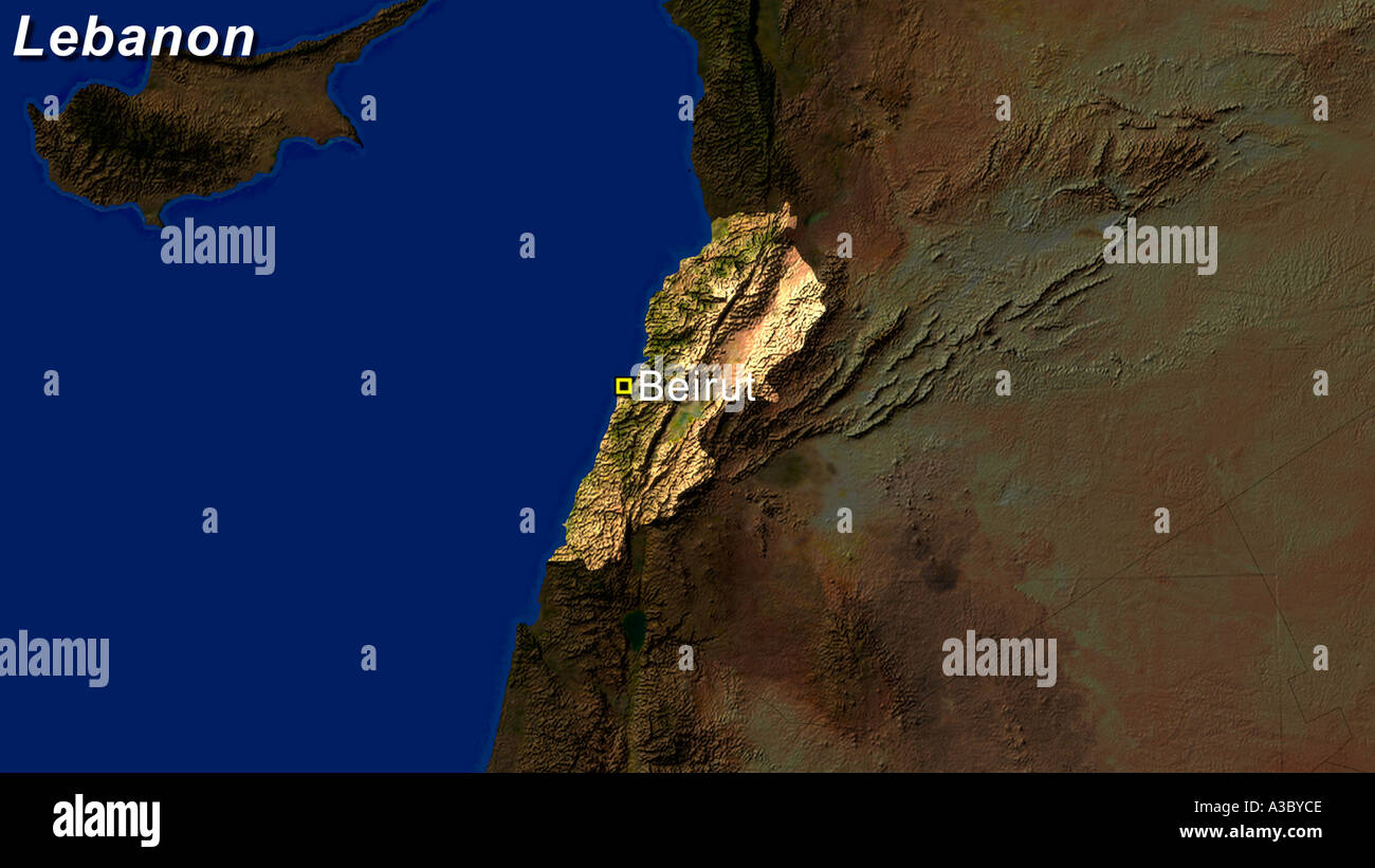 Map satellite geography lebanon hi-res stock photography and images - Alamy