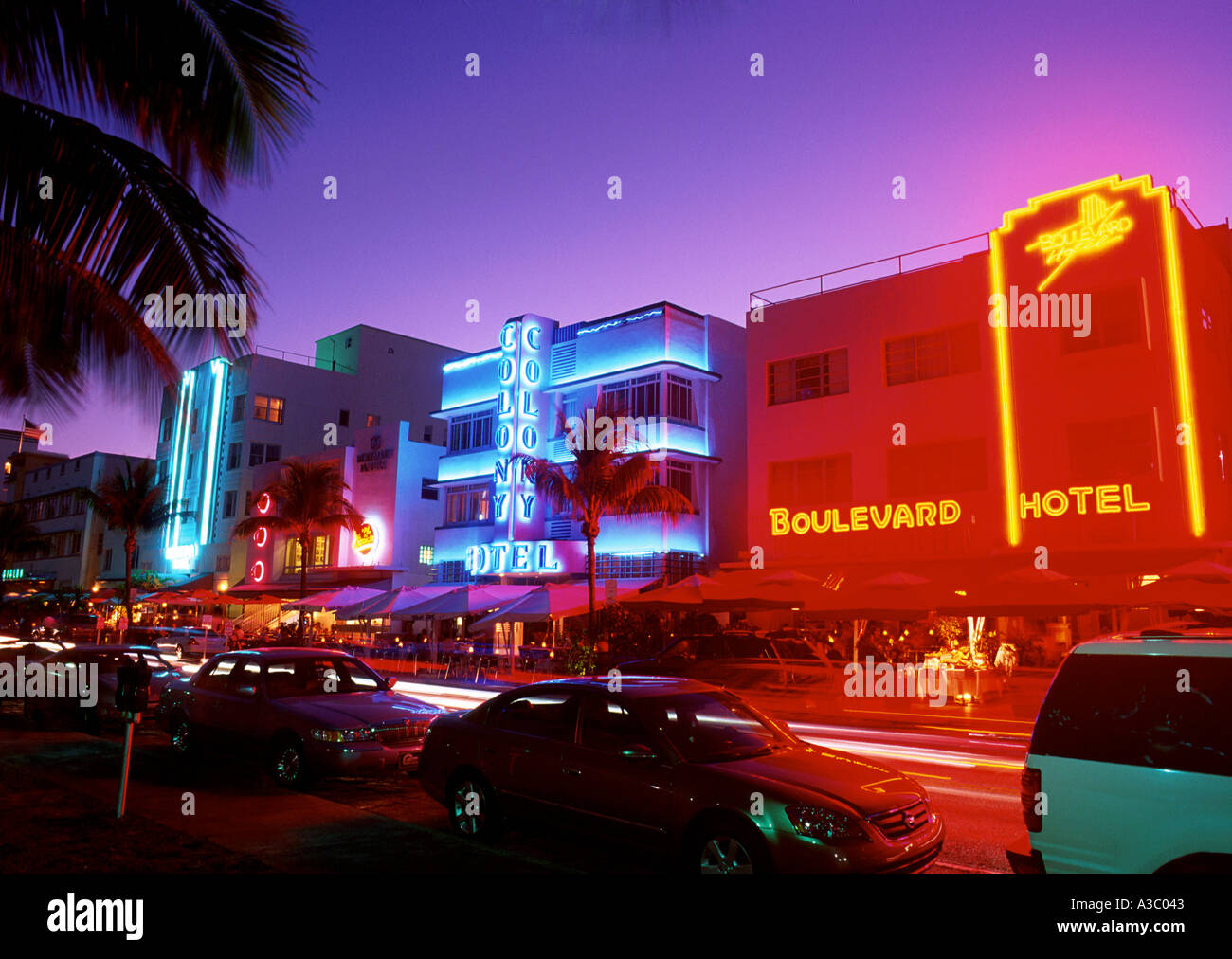 Miami Beach Florida at night Stock Photo - Alamy