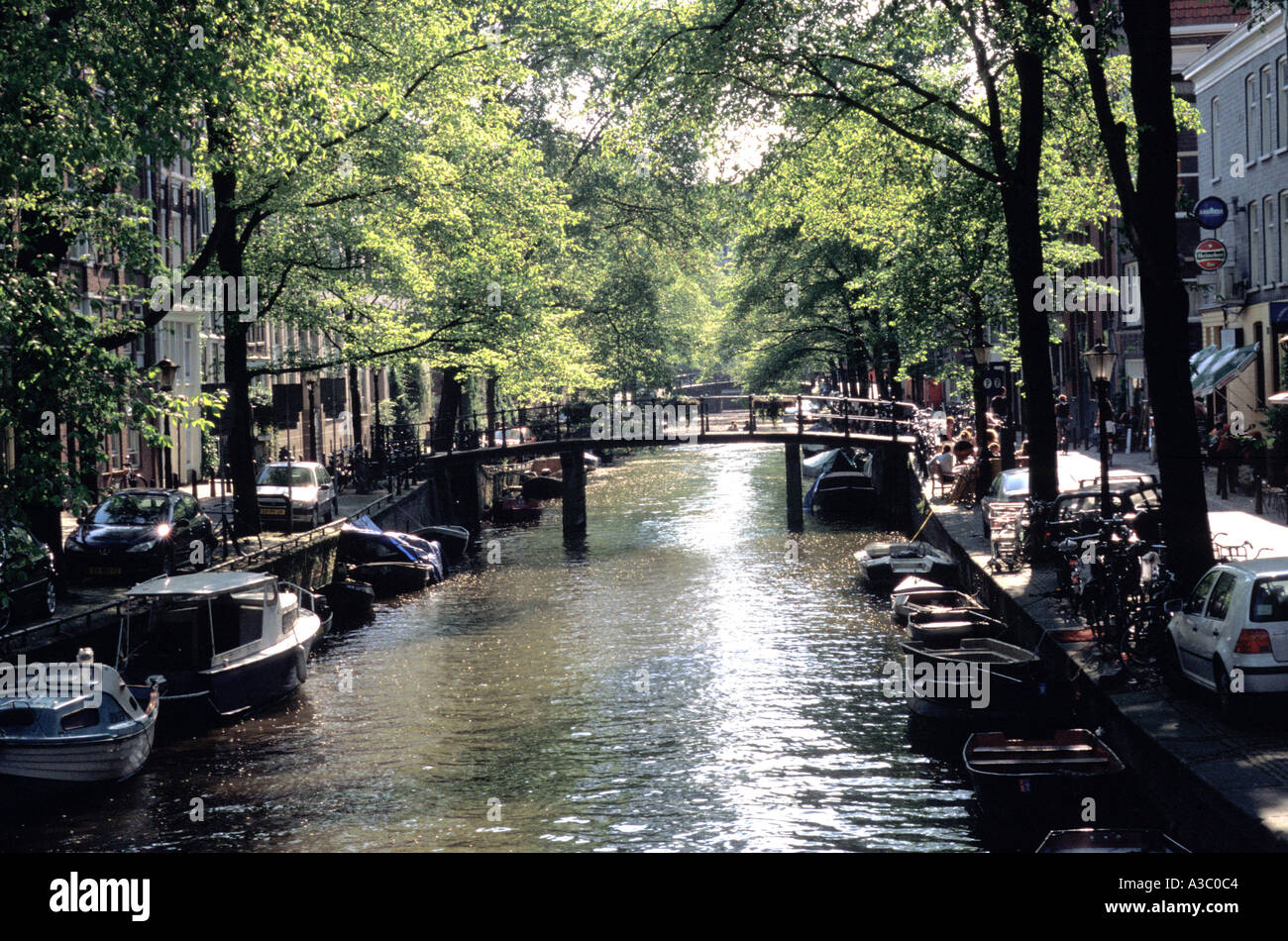 Canal in Amsterdam Netherlands Stock Photo - Alamy