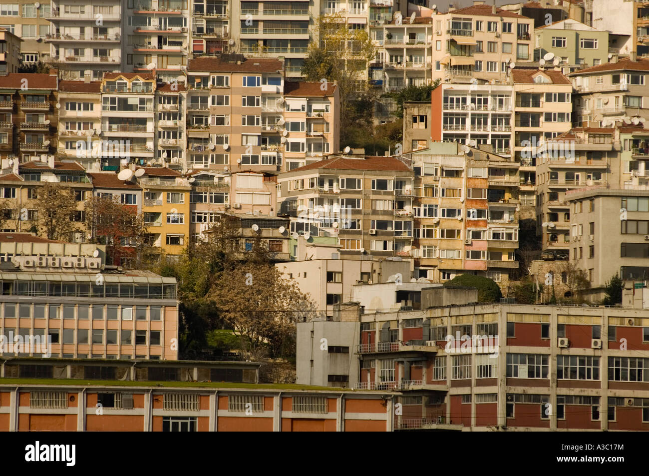 Istanbul, Turkey. Houses on the banks of the river Bosphorus Stock ...