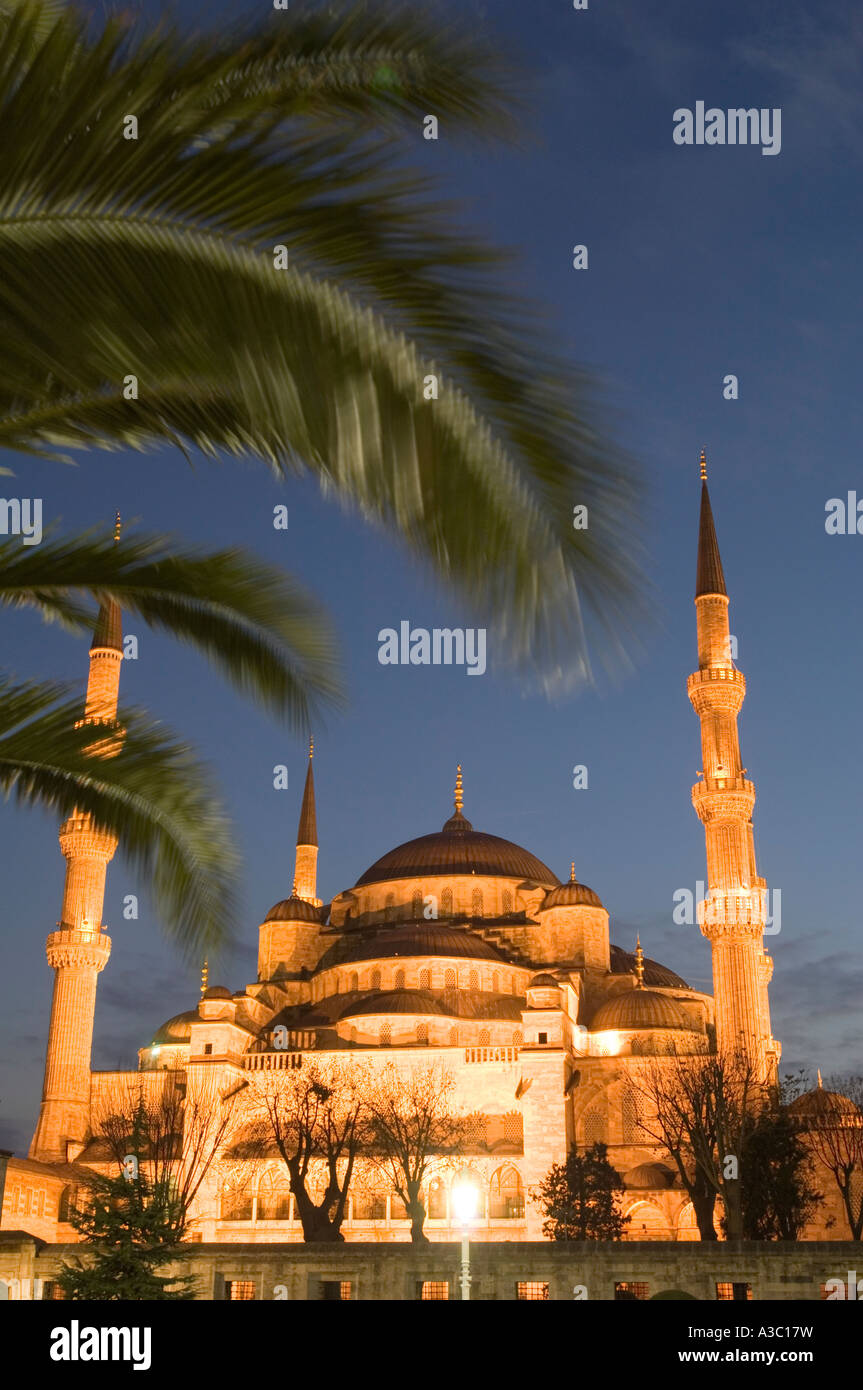 Istanbul, Turkey. The Blue Mosque Illuminated at night (Sultan Ahmet ...