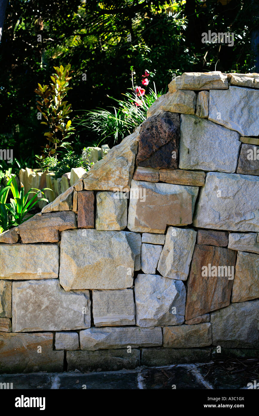 A rough sandstone wall in Sydney Australia Stock Photo - Alamy