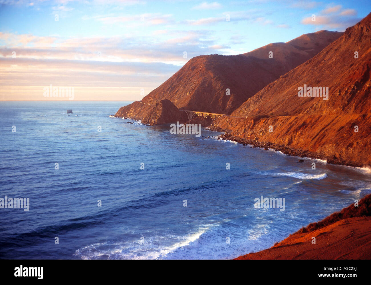 Pacific Ocean on the Big Sur Coastline, Central California USA Stock ...