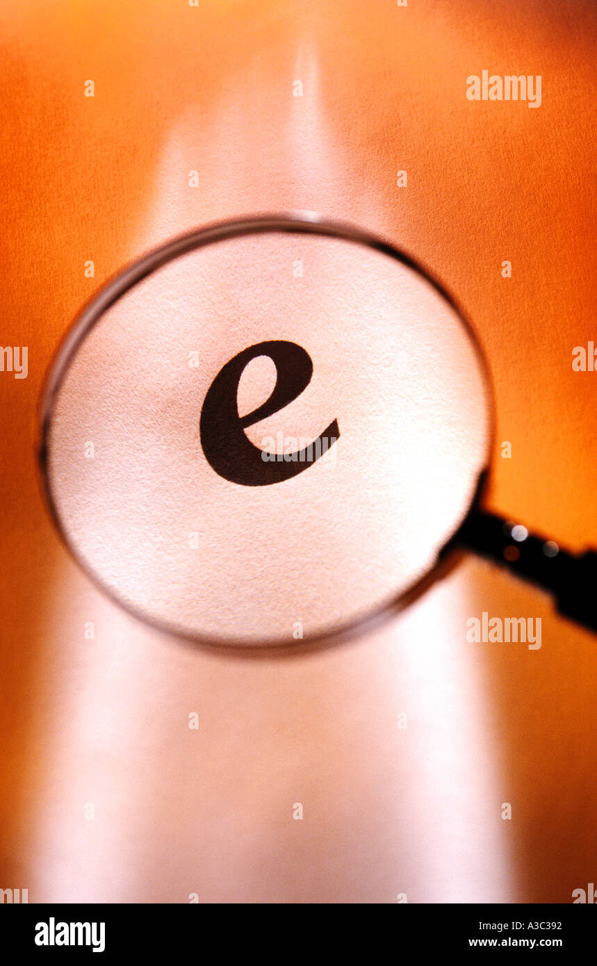 e through a magnifying glass Stock Photo - Alamy