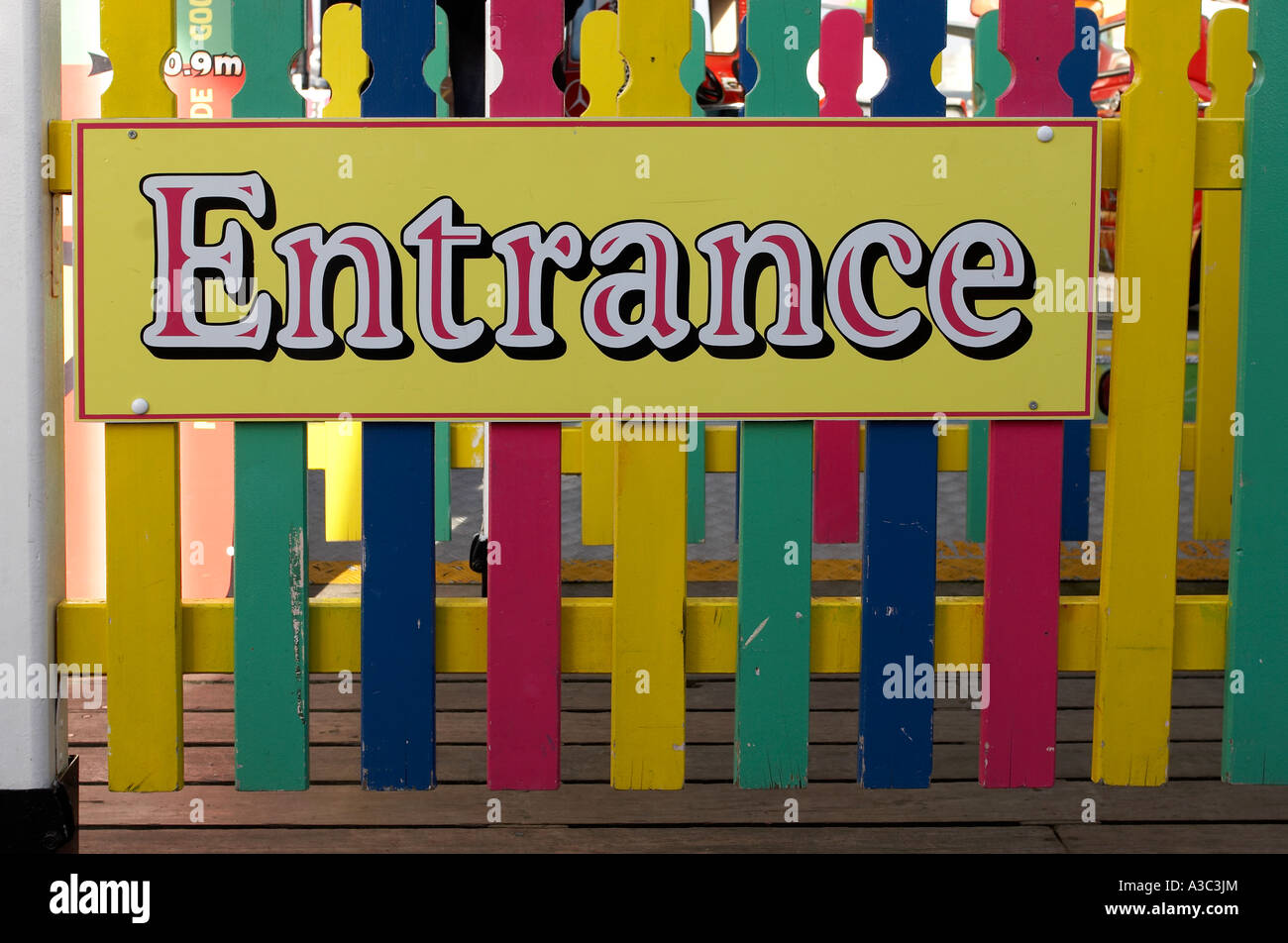 Entrance sign at a Fun Fair Stock Photo - Alamy