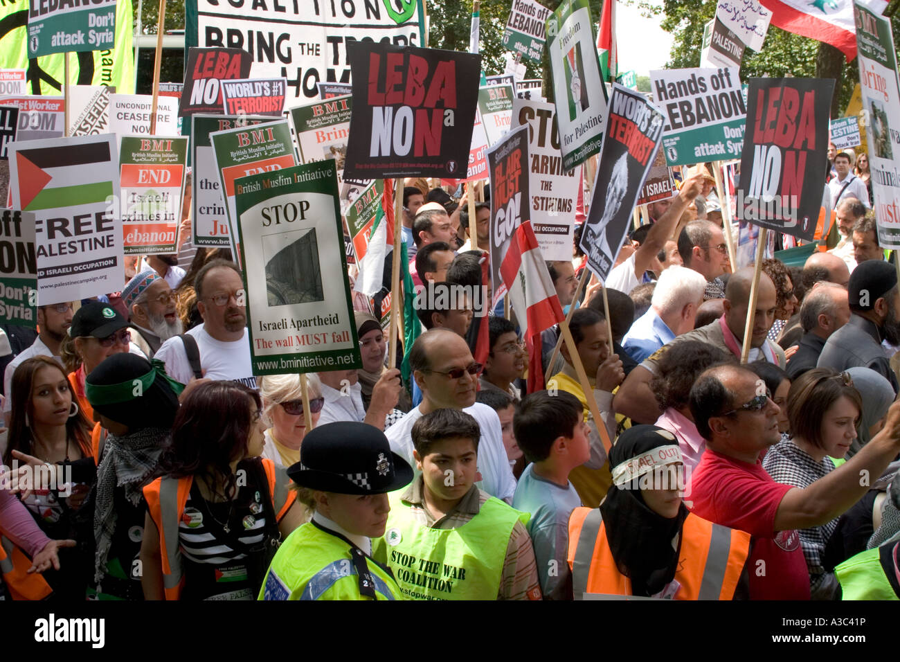 Stop the war rally 5th August 2006 London England Stock Photo - Alamy