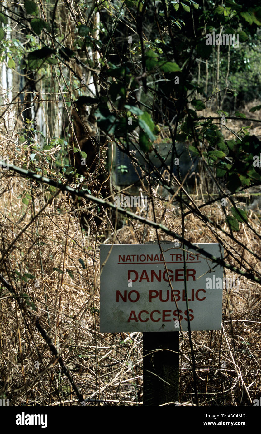 National trust danger sign Stock Photo - Alamy