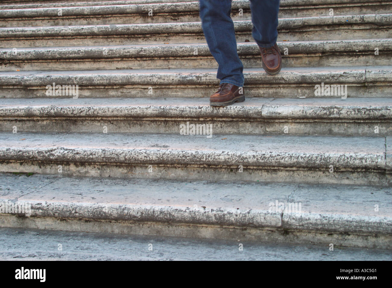 Male feet on the Spanish Steps Rome Italy Stock Photo - Alamy