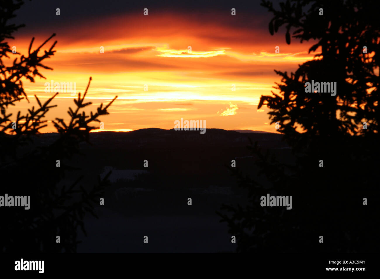 Sunset in Norway Stock Photo - Alamy
