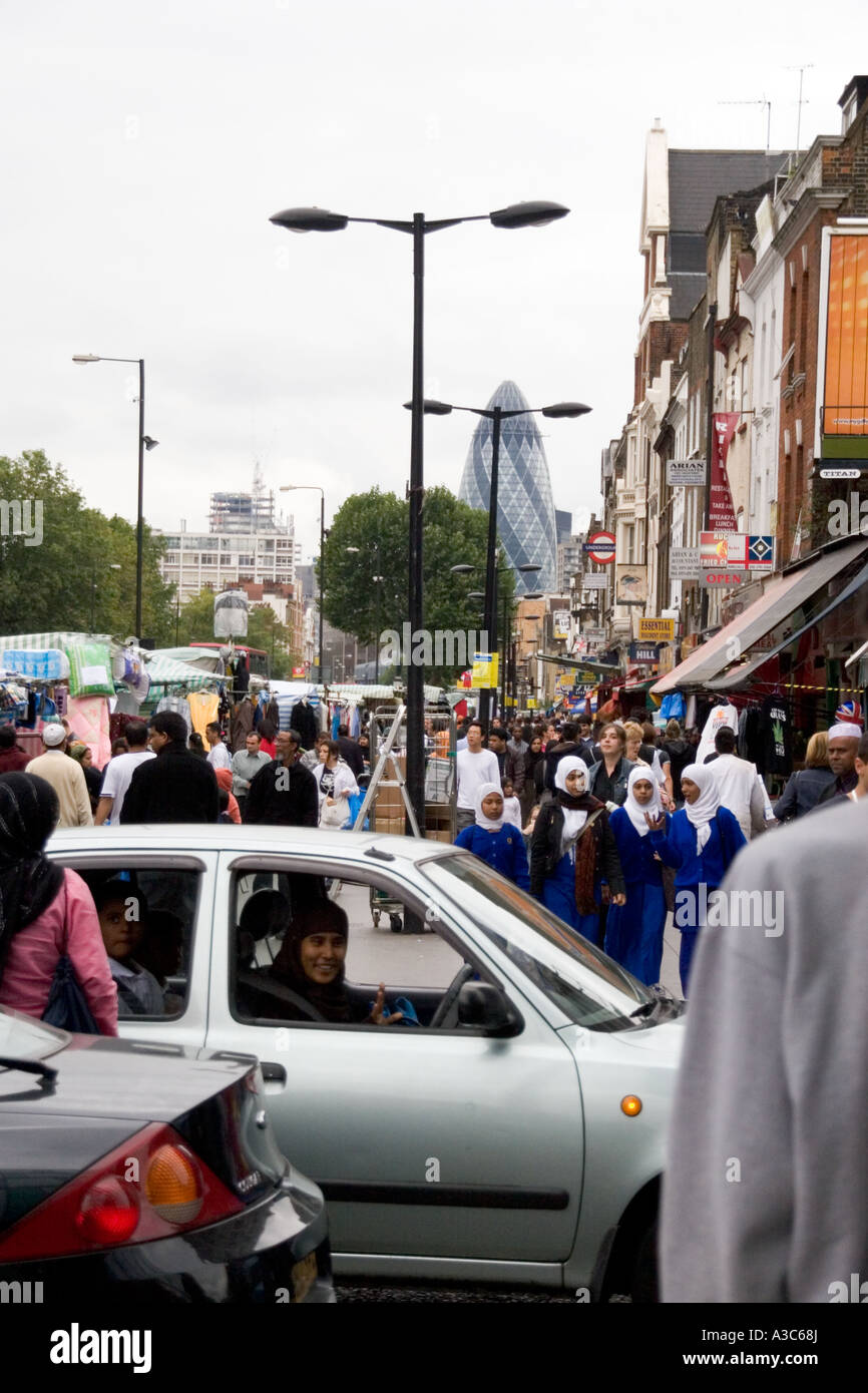 The busy, vibrant and colourful Whitechapel market in Tower Hamlets ...